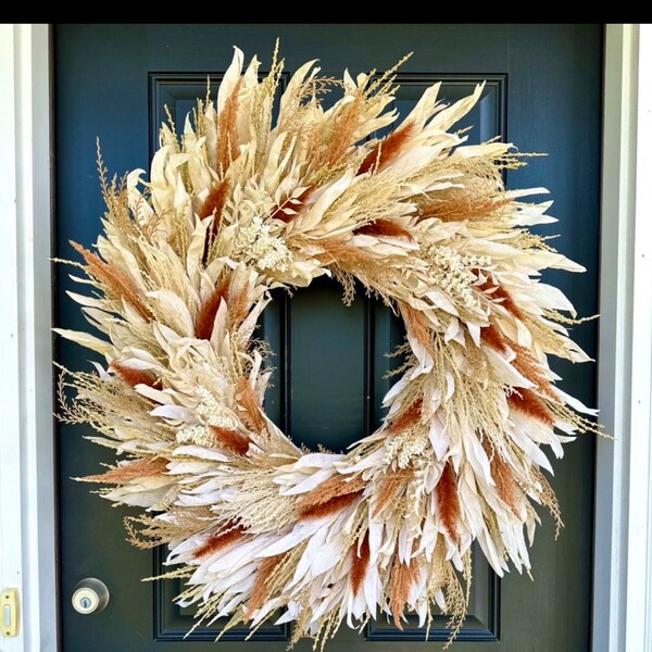 Everyday Farmhouse Greenery Eucalyptus Wreath Cottage Front Door Décor ...