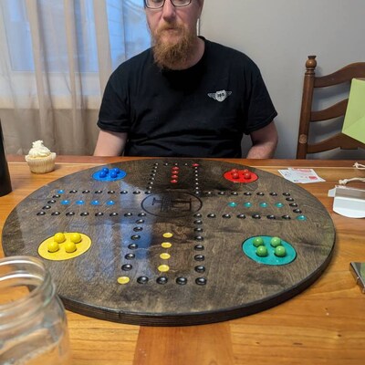 Wooden Carbles Board Game With Dice and Marbles, Free Personalization ...