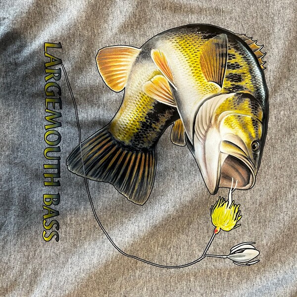 Largemouth Bass Iron-on Heat Transfer, Fishing DTF Transfers, Home Iron ...