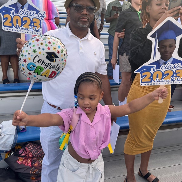 Custom Grad Fans, Graduation Fans, Head on a Stick, Custom Face Fans ...