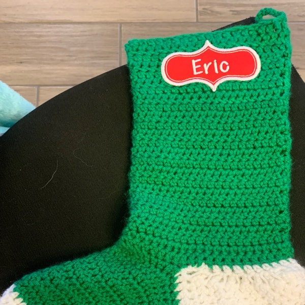 Christmas Stocking Name Patch - Custom Personalized Embroidered Iron on ...