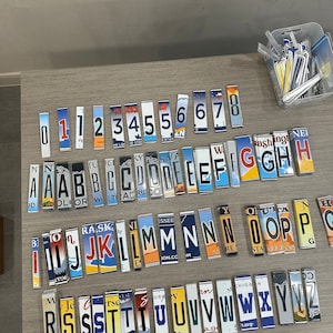 License Plate Letters Numbers Hearts End Pieces Spacers for Wall Art ...