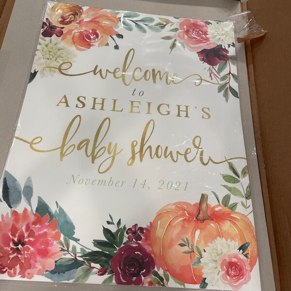 Fall Baby Shower Welcome Sign, Pumpkin Baby Shower Welcome Sign, Little ...
