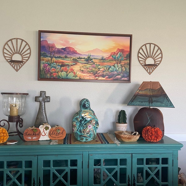 Floating Sun Teardrop Shaped Wood Wall Shelf - Accent Shelf Plant Shelf ...