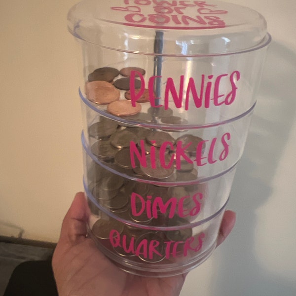 Coins | Tower of Coins | Acrylic Coin Holder | Coin Sorter | Cash ...