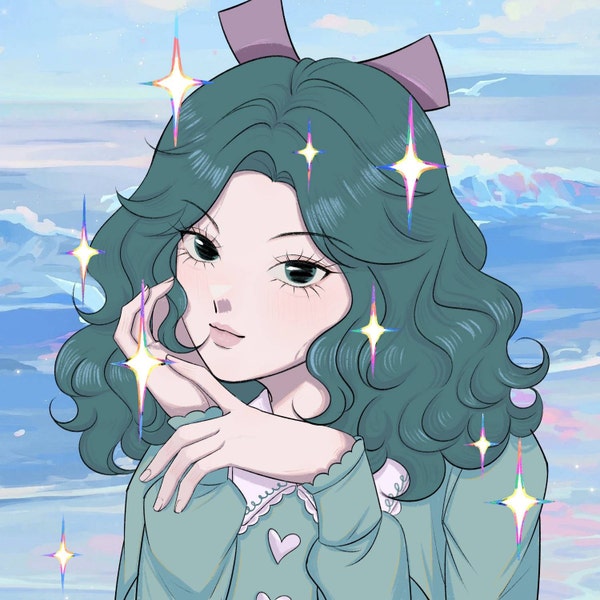 Custom Cute Chibi Portrait Couple Cartoon Art Illustration Commission ...