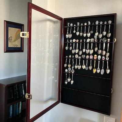 Fishing Lure Display Case Cabinet Wall Hook Wire Rack Shelf Fish Bait ...