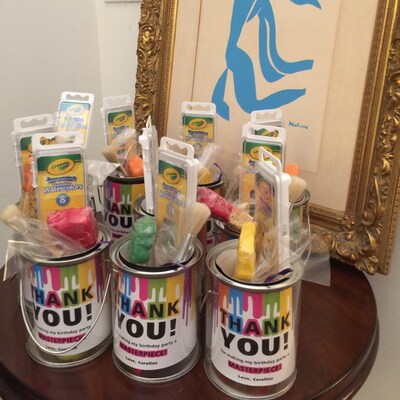 Art Party Paint Bucket Label PRINTABLE PDF - Etsy