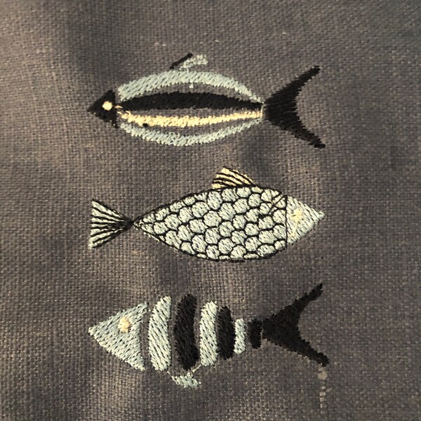 Machine Embroidery Designs 3 Fishes - Etsy