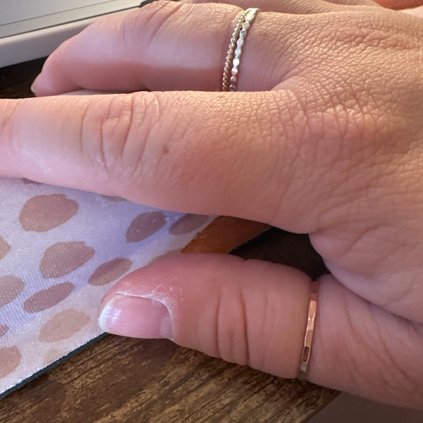 Silver Gold and Rose Gold Stackable Rings // Set of 3 Simple Sterling ...