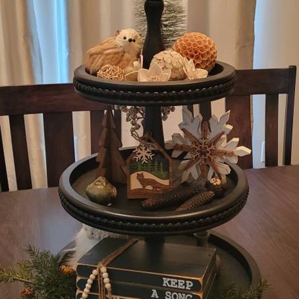 Set of 2 Farmhouse Wood Birds Blue shelf Sitters - Etsy