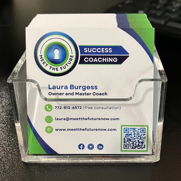 Set of 3 Square Business Card Holder business Card Display Office Desk ...