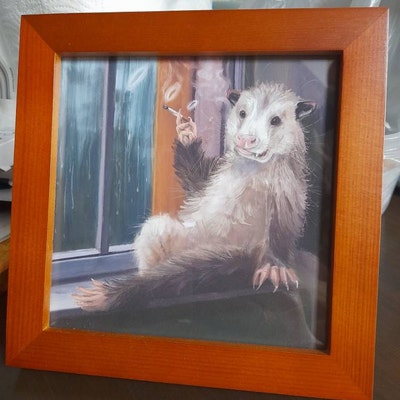 Print : Opossum With Lilies Flowers Opossum Classic Vintage Painting ...