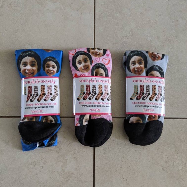 Custom Photo Socks, Personalized Valentines Socks, Personalized Socks ...
