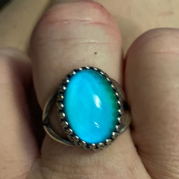 Silver Oval Mood Ring| Mood Jewelry | Silver Color Changing Mood Stone ...
