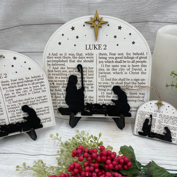Stunning Luke 2 Bible Scripture Verses Nativity Christmas Ornament ...