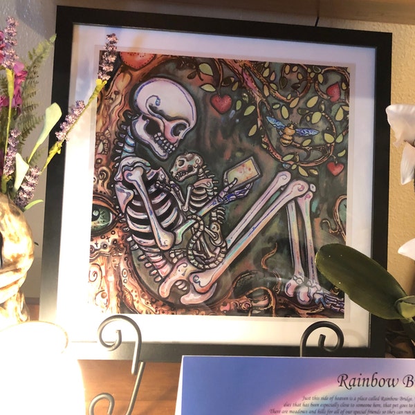Cat Tales Skeleton Day of the Dead Print by Lisa Luree - Etsy
