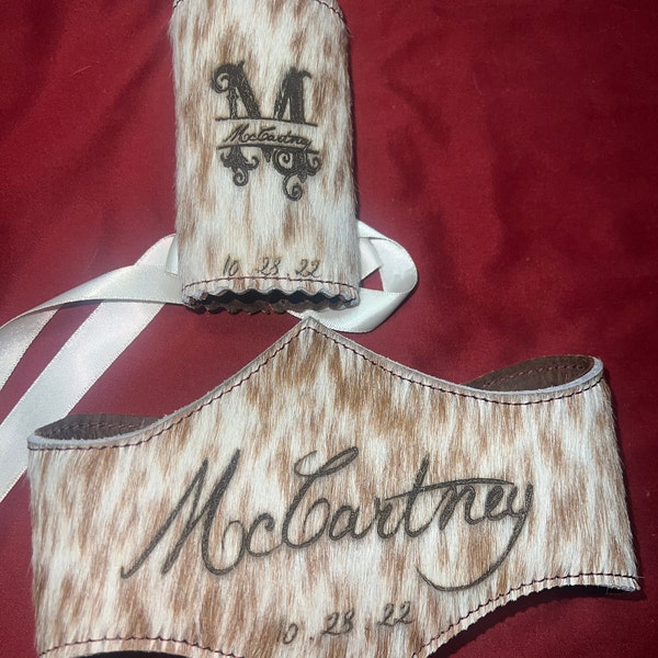 Brides Western Custom Cowhide Wedding Garter Leg Personalized or ...