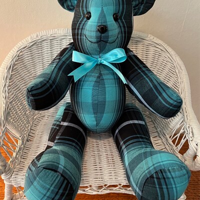 Memory Bear 15 Inches Tall Made From Your Loved One's Clothing - Etsy