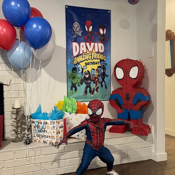 Spidey and His Amazing Friends Backdrop Birthday, Spiderman Banner ...