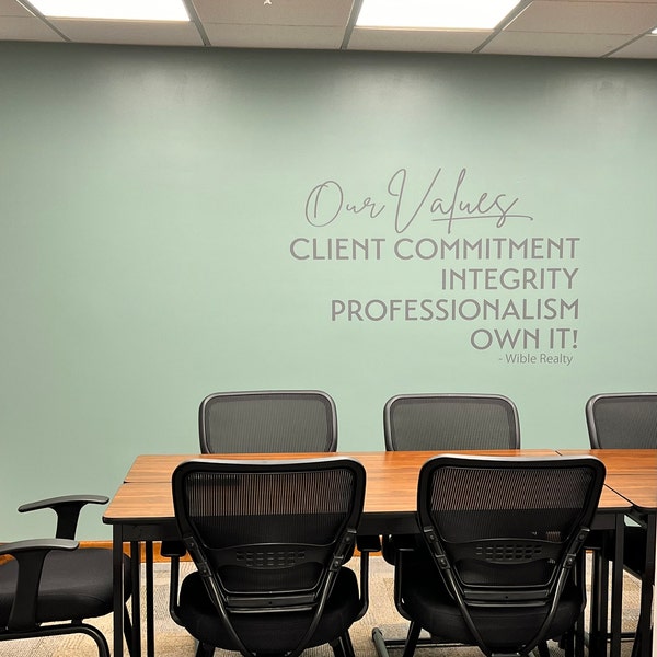Core Values - up to 4 Values + Company Name - Core Values Wall Decals ...