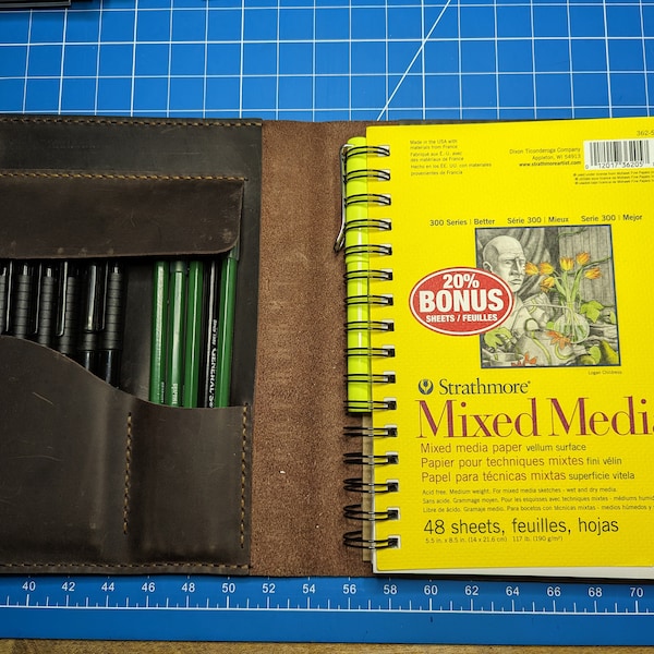 Handmade Leather Sketchbook Cover, Personalized Artists Gifts, Leather ...