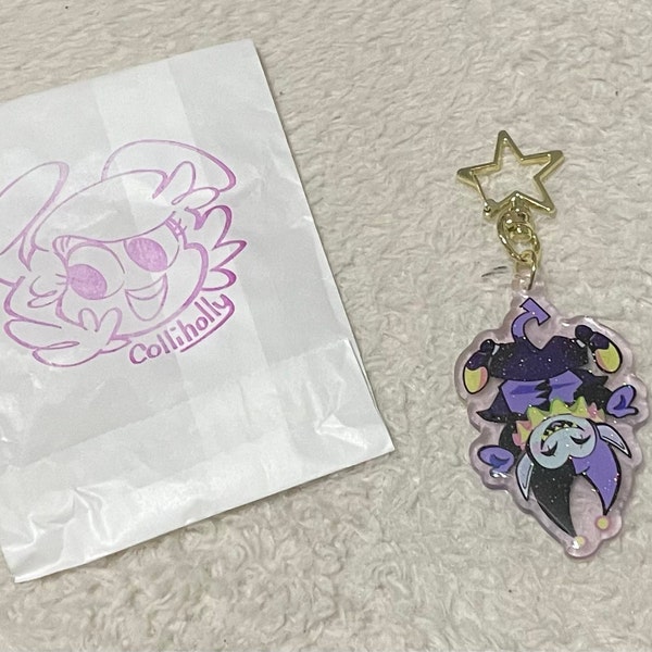 Jevil Deltarune Glitter Keychain - Acrylic Epoxy Charm 2.5in. - Etsy