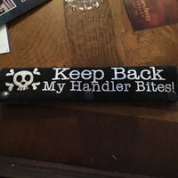 1 Keep Back My Handler Bites With Skull, Leash Sleeve, Custom ...