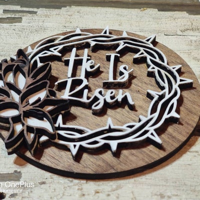 Easter Laser Cut File He is Risen Laser SVG Glowforge - Etsy