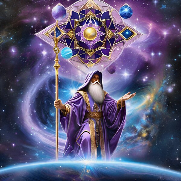 Cosmic Female Santa Spiritual Art With Reindeer Bundle - Etsy