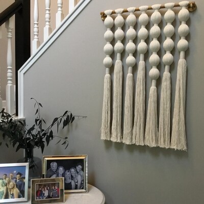 Large Yarn Wrapped Ball Macrame Mural for Wall Yarn Wall Hanging for ...