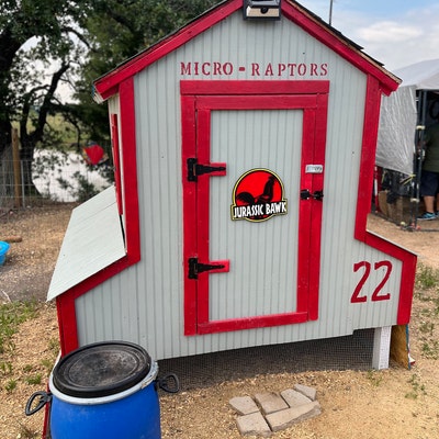 Chicken Coop Sign Jurassic Bawk T-rex Dinosaur Outdoor Wood Chicken ...
