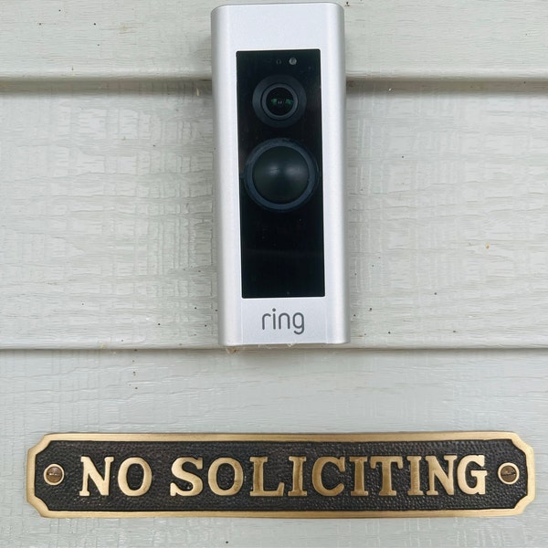 NO SOLICITING Sign Cast in Brass | Choose Polished Brass or Antique ...