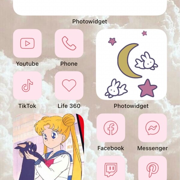 Pink Sakura App Icon Pack - Premium Handcrafted Icons for Aesthetic ...
