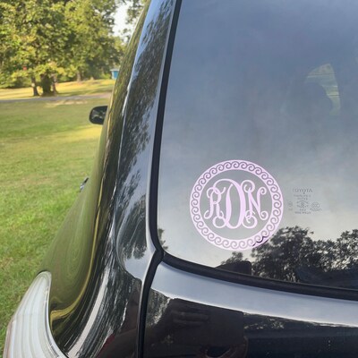 Monogram Vinyl Decal, Monogram Sticker Personalized Monogram, Circle or ...