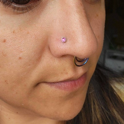 AMETHYST 3mm Nose Jewelry Nose Ring Nose Stud Nose Screw - Etsy