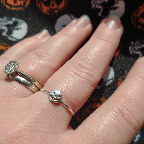 Mischievous Jack-o-lantern Ring // Halloween Jewelry // Silver Ring // Sterling Silver ...