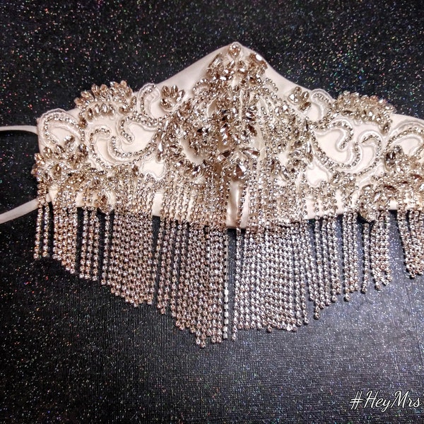 Rhinestone Face Mask Applique | Diamond Face Mask DIY Applique | BO-48 ...