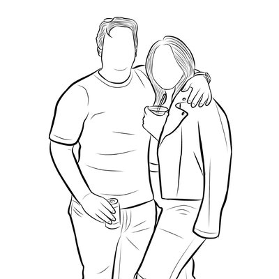 Custom Faceless Portrait, One Line Drawing, Outline Drawing, Gift for ...