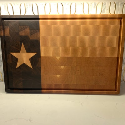 Texas Flag Cutting Board, End Grain Chopping Block, De Zavala Flag ...