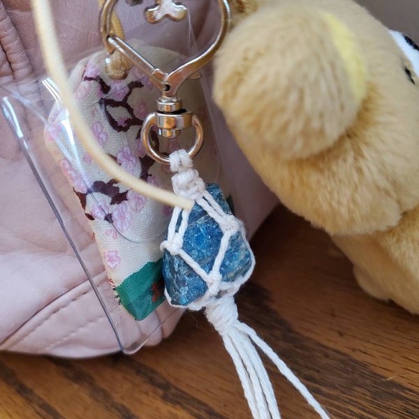 Raw Crystal Keychains, Macrame Wrapped Crystals. Boho Keychains for Her ...