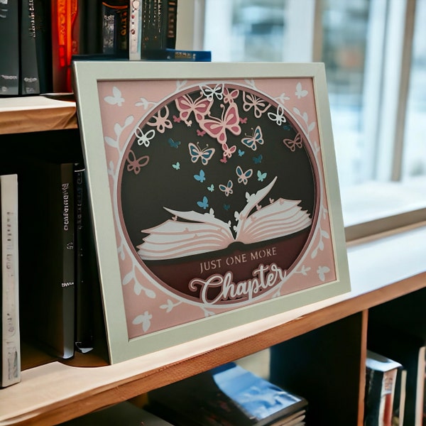 3D Book With Butterflies Shadow Box, Floral Layered Paper Art, 3D ...