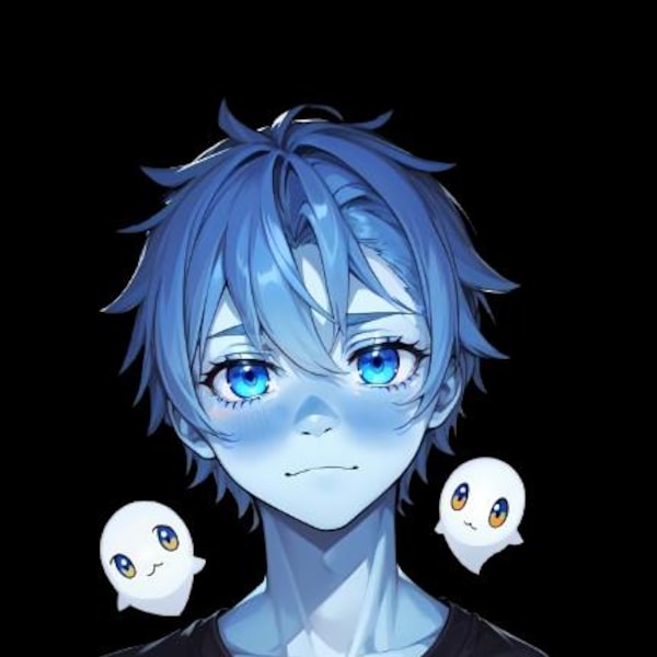 Pngtuber Ghost Boy With 5 Emotions Premade Pngtuber Male Png Model ...