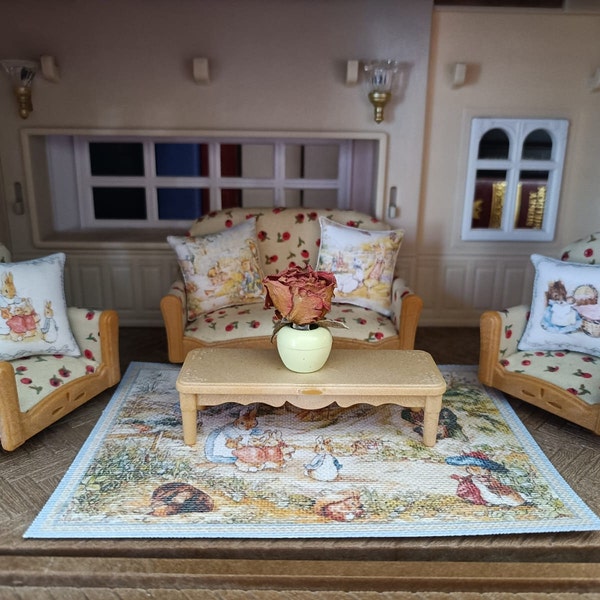 Miniature Peter Rabbit Family Rug, Beatrix Potter Nursery Carpet ...