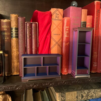 1/6 Scale Mini Curved Top Bookshelf / 5 Shelf / Mini Books / Bookcase ...