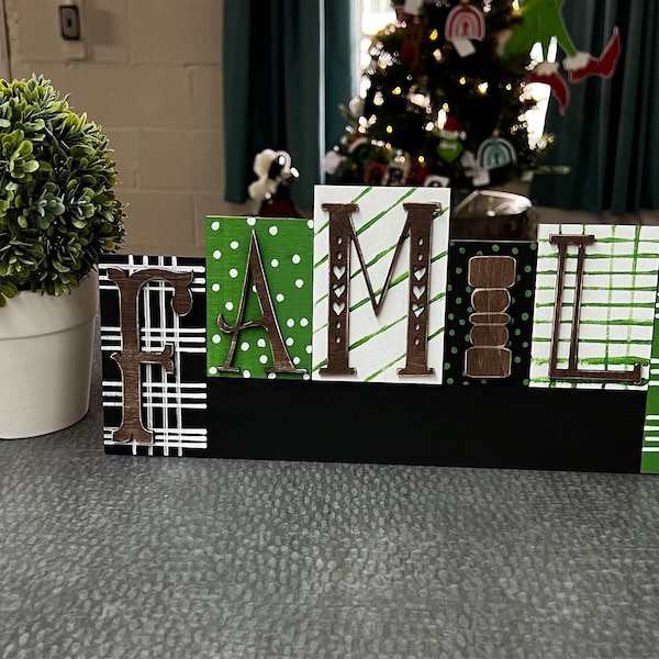 Family Word Block SVG | Home Decor Word Block SVG | SVG File | Laser ...