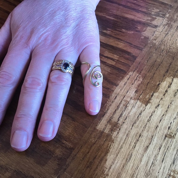 Arthritis Finger Splint Sterling Silver 925 or Brass Handmade Hammered ...