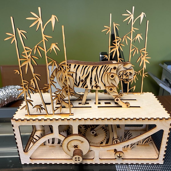 DIGITAL FILE - Walking Tiger Automata - Laser Cutter Files ...