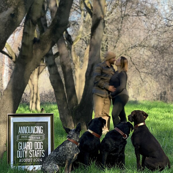 PRINTABLE Announcing Baby Guard Dog Duty Chalkboard Pregnancy ...