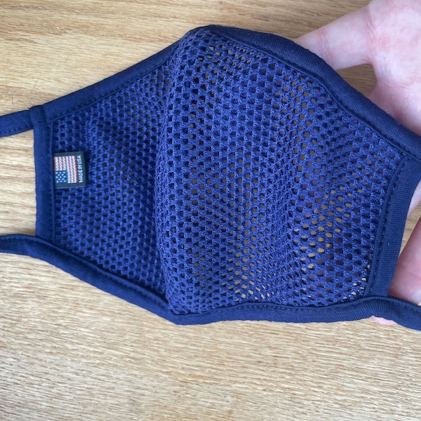 MESH MASKS Cotton-lined or Unlined Face Mask, Double Layer, Made in U.S ...